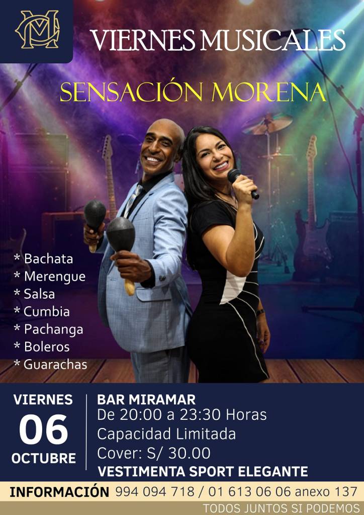 VIERNES MUSICALES – SENSACIÓN MORENA – Club Social Miraflores
